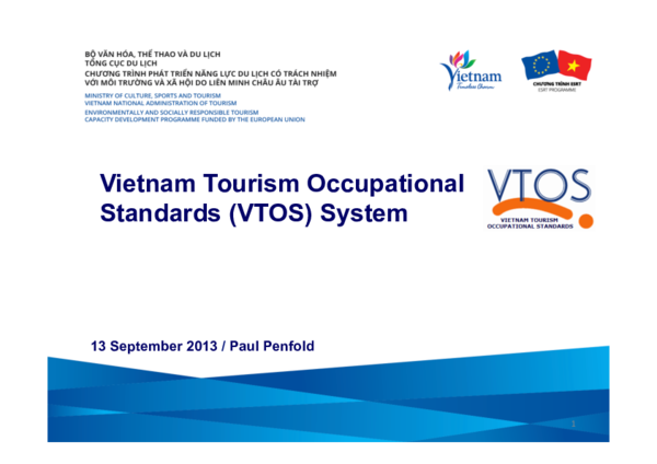 (PDF) Vietnam Tourism Occupational Standards (VTOS) System