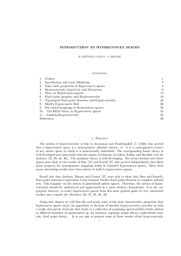 (PDF) Introduction to Hyperconvex Spaces