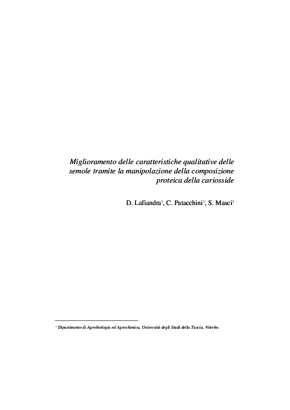 (PDF) Miglioramento delle caratteristiche qualitative delle semole ...