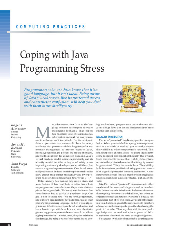 (PDF) Coping with Java Programming Stress
