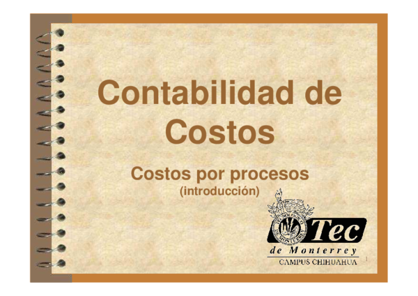 (PDF) Contabilidad de Costos Costos por procesos (introducción