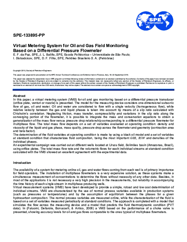 (PDF) Virtual Metering System for Oil and Gas Field Monitoring Based on ...