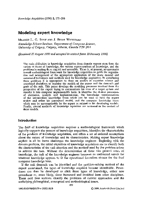 (PDF) Modeling expert knowledge | Brian Woodward - Academia.edu