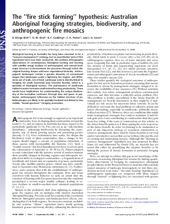 (PDF) The "fire stick farming" hypothesis: Australian Aboriginal ...
