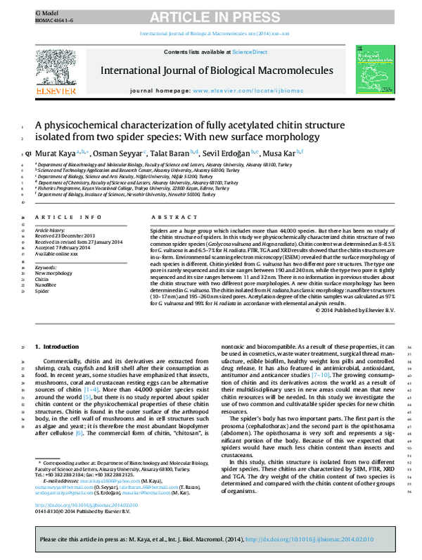 (PDF) A physicochemical characterization of fully acetylated chitin ...