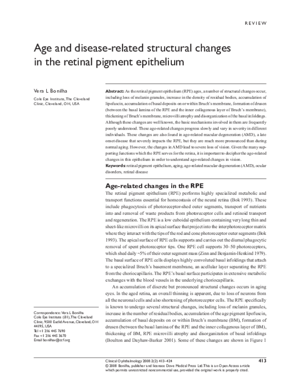 (PDF) Age and disease-related structural changes in the retinal pigment ...