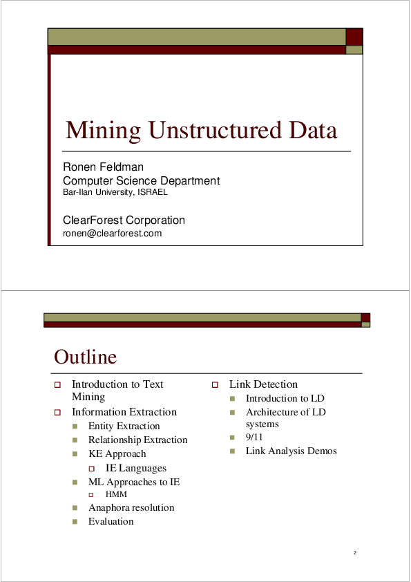 Pdf Mining Unstructured Data 