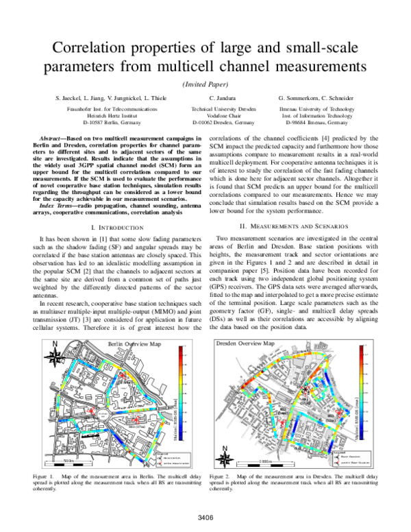 (PDF) Correlation properties of large and small-scale parameters from multicell channel measurements