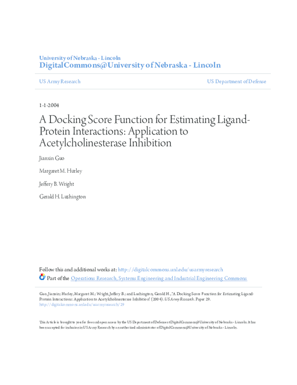 (PDF) A Docking Score Function for Estimating Ligand−Protein Interactions: Application to ...