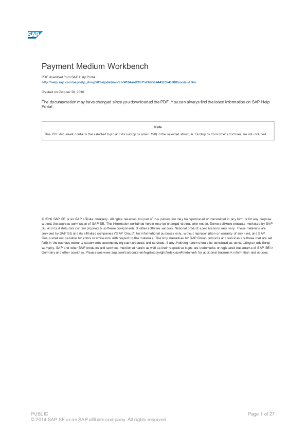 (PDF) Payment Medium Workbench