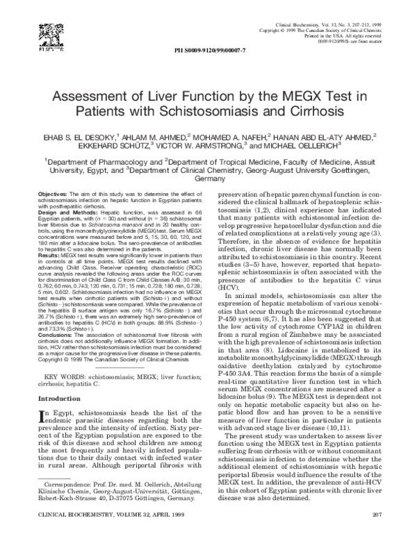 (PDF) Assessment of liver function by the MEGX test in patients with ...