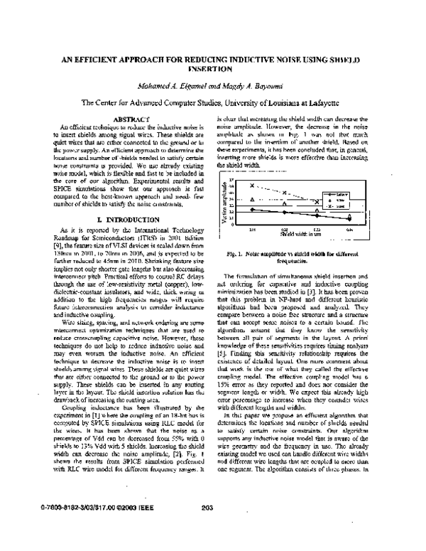 (PDF) An efficient approach for reducing inductive noise using shield insertion [IC layout