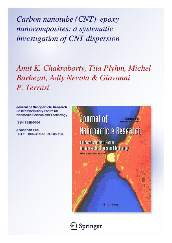 (PDF) Carbon nanotube (CNT)–epoxy nanocomposites: a systematic ...