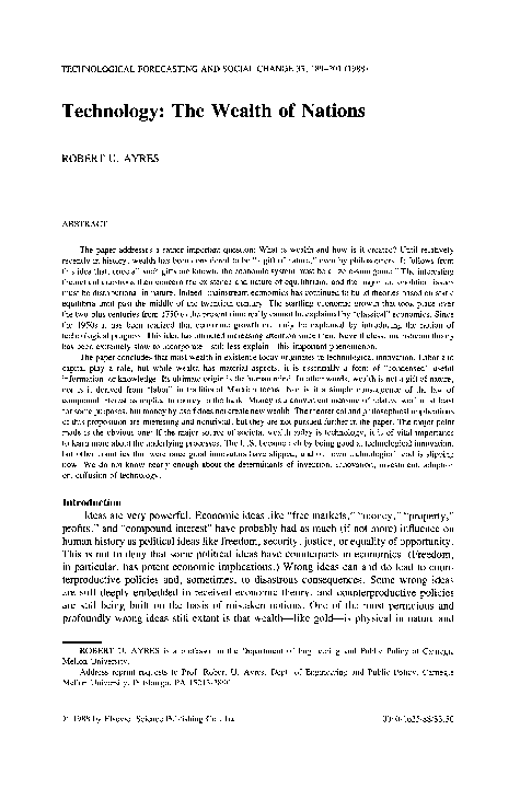 (PDF) Technology: The wealth of nations