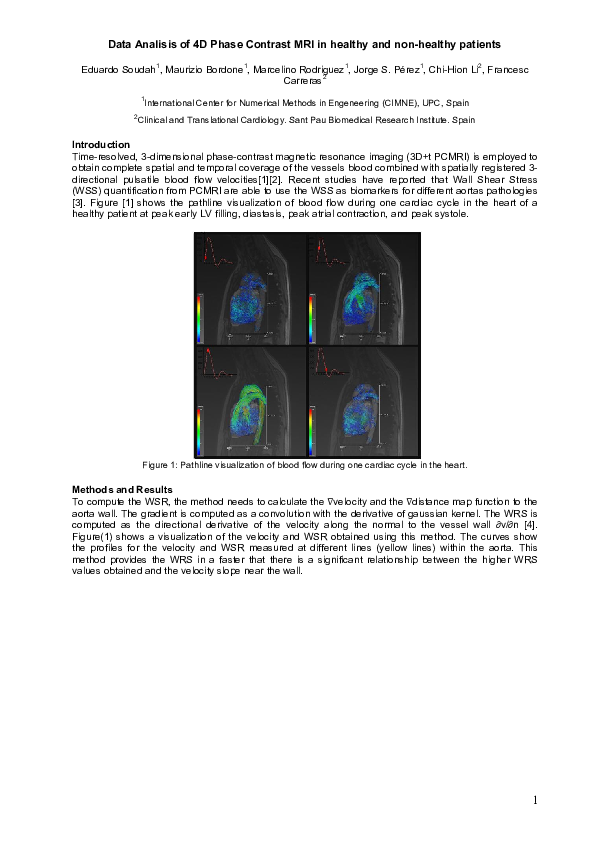 (PDF) Data analisis of 4D phase contrast MRI in healthy and non-healthy ...