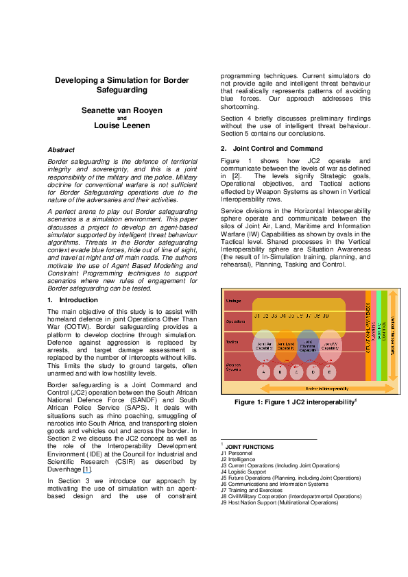 (PDF) Developing a simulation for border safeguarding