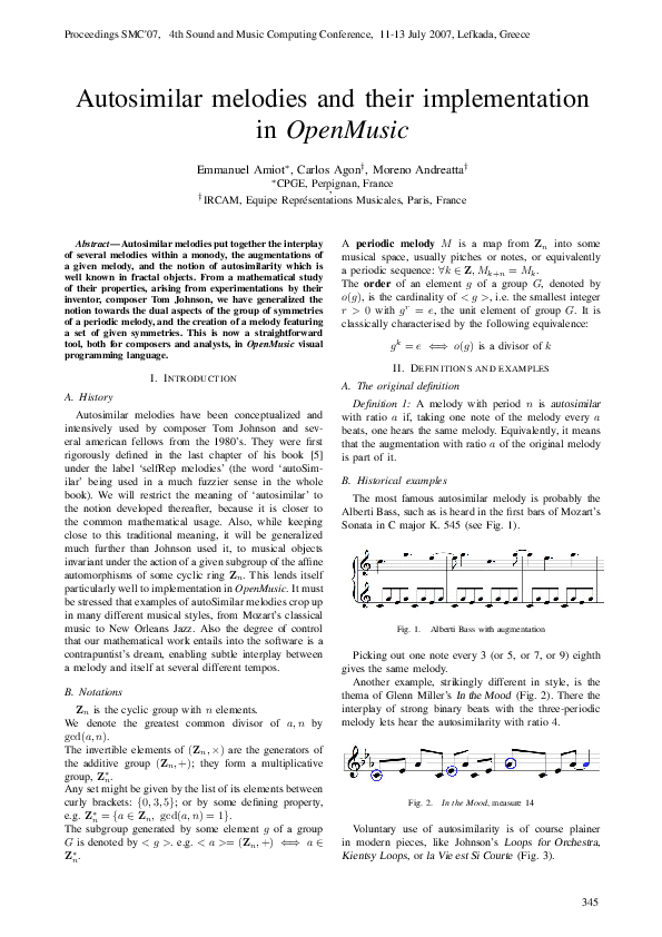 (PDF) Autosimilar melodies and their implementation in OpenMusic