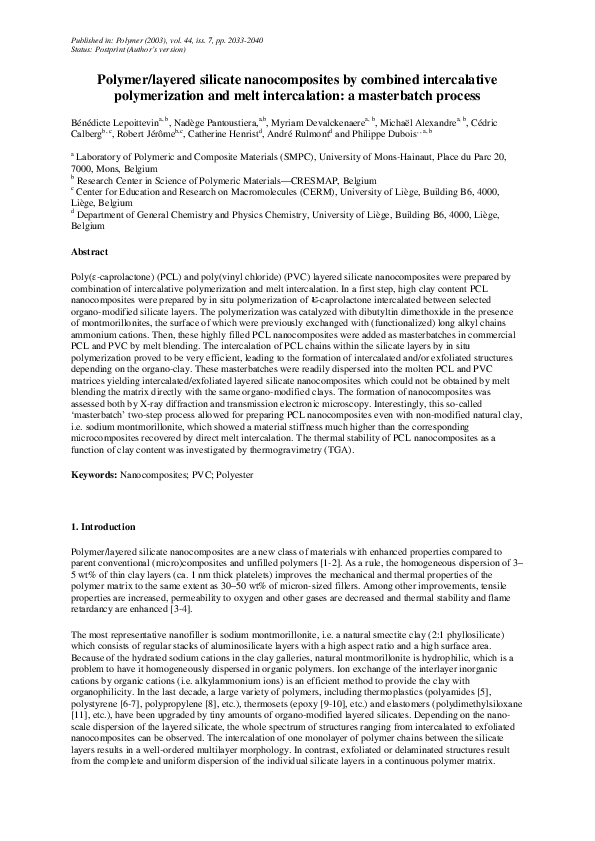 (PDF) Organo-modified montmorillonite/poly(ɛ-caprolactone ...