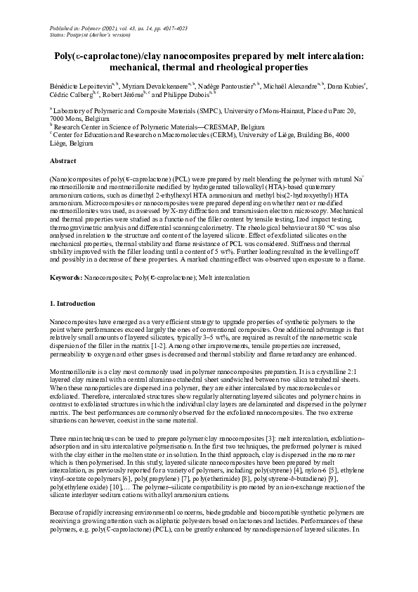 (PDF) Organo-modified montmorillonite/poly(ɛ-caprolactone ...