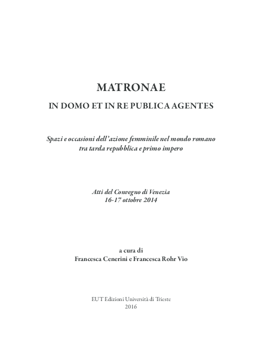 (PDF) MATRONAE IN DOMO ET IN RE PUBLICA AGENTES