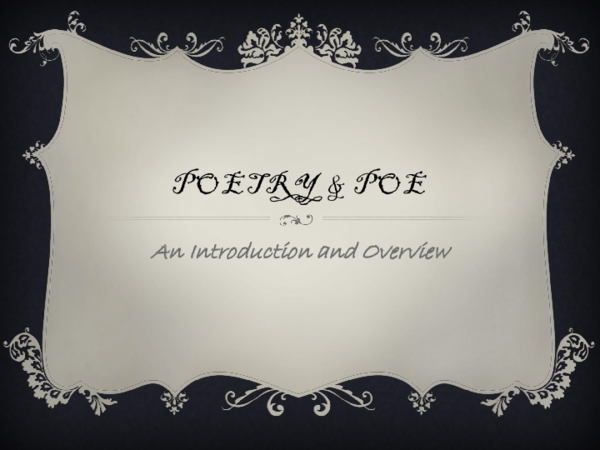 (PDF) POETRY & POE An Introduction and Overview