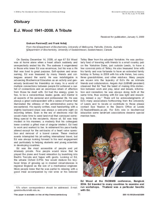 (PDF) E.J. Wood 1941-2008. A tribute