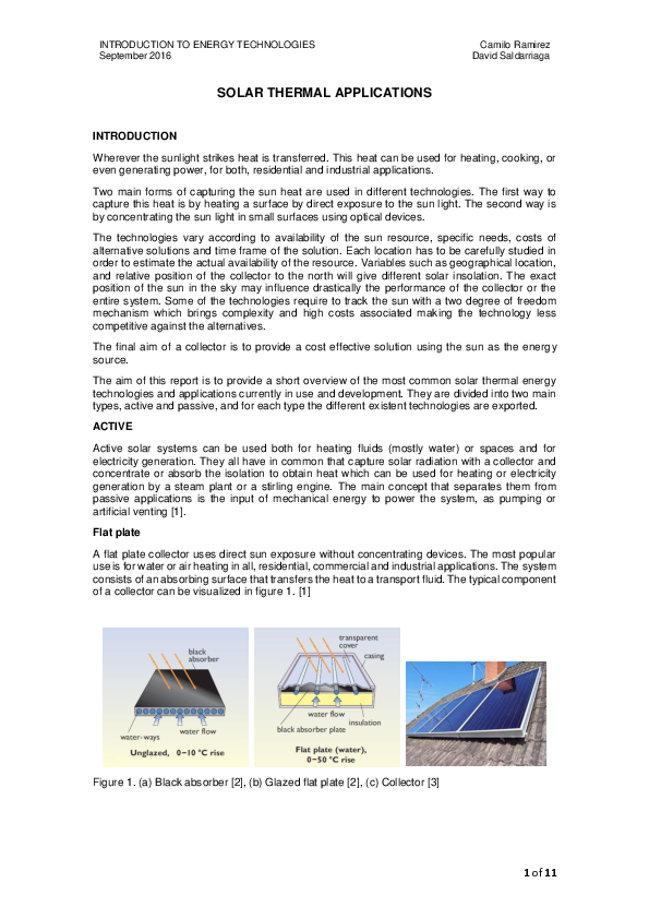 (PDF) SOLAR THERMAL APPLICATIONS