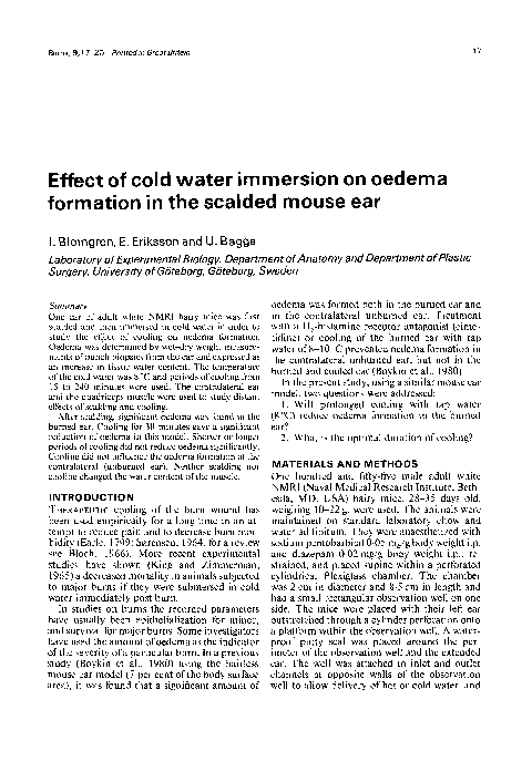 (PDF) Effect of cold water immersion on oedema formation in the scalded ...