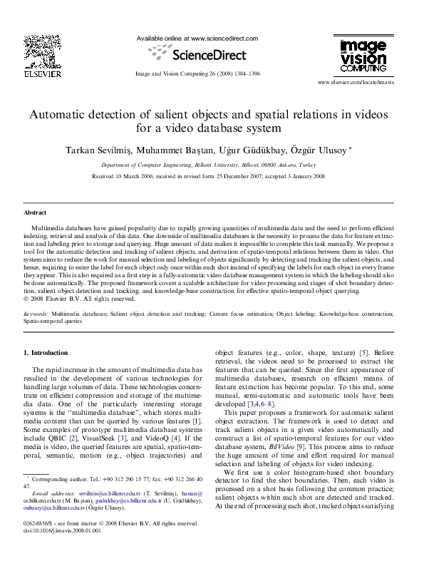 Pdf Automatic Detection Of Salient Objects And Spatial Relations In