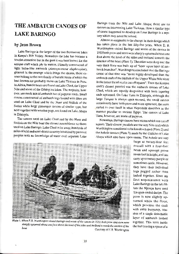(PDF) THE AMBATCH CANOES OF' I.AKE BARINGO