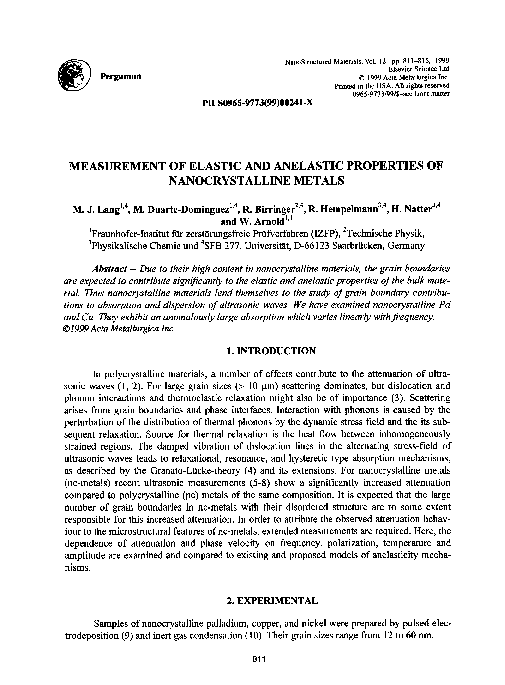 (PDF) Measurement of elastic and anelastic properties of reaction-formed silicon carbide-based ...