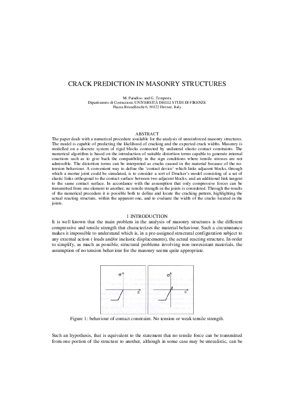 (PDF) CRACK PREDICTION IN MASONRY STRUCTURES