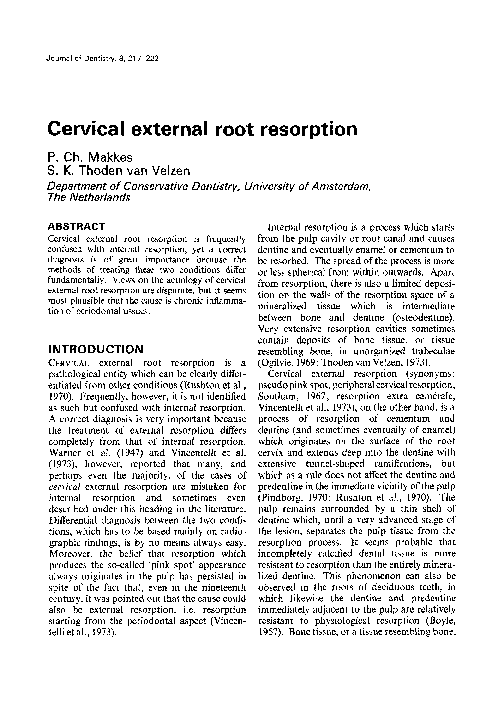 (PDF) Cervical external root resorption