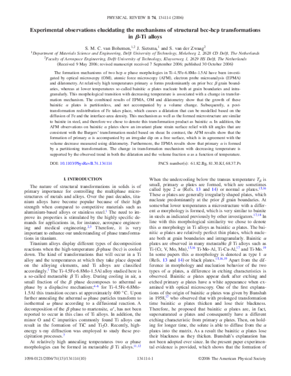 (PDF) Experimental observations elucidating the mechanisms of ...