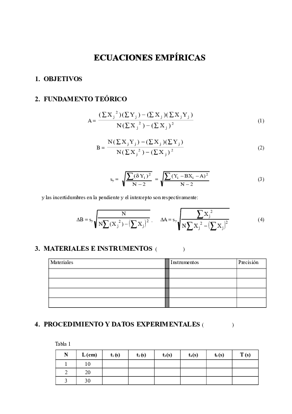(DOC) ECUACIONES EMPIRICAS