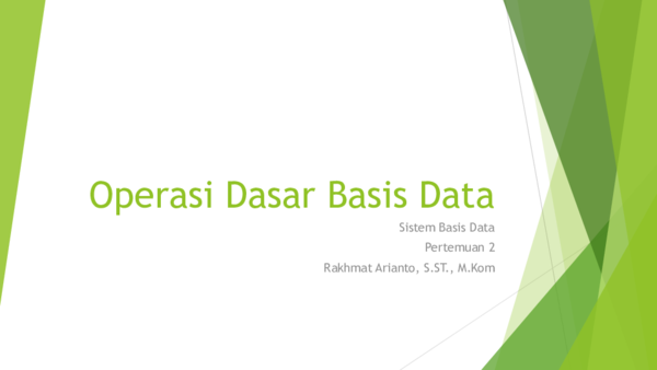 (PDF) Operasi Dasar Basis Data