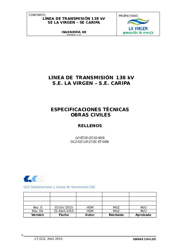 (DOC) ESPECIFICACIONES TÉCNICAS DE OBRAS CIVILES EN LINEAS DE TRANSMISIÓN 5