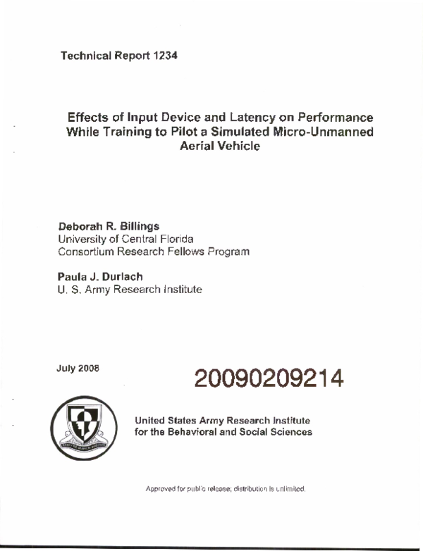 (PDF) Effects of input device and latency on performance while training to pilot a simulated ...