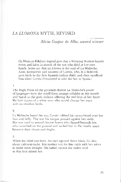 (PDF) LA LLORONA MYTH, REVISED