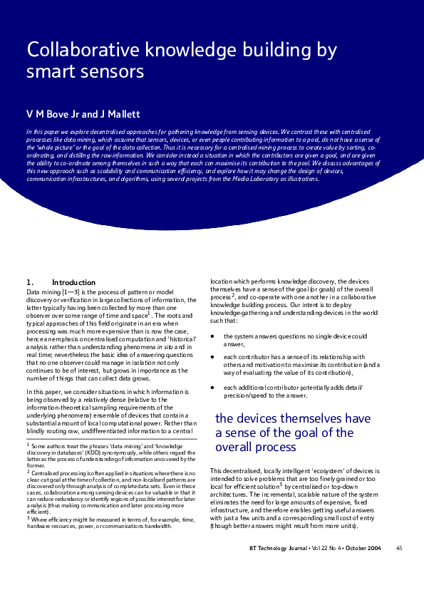 (PDF) Collaborative Knowledge Building by Smart Sensors