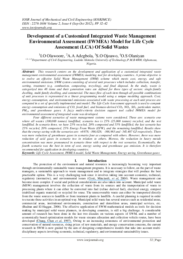 (PDF) Development of a Customized Integrated Waste Management ...