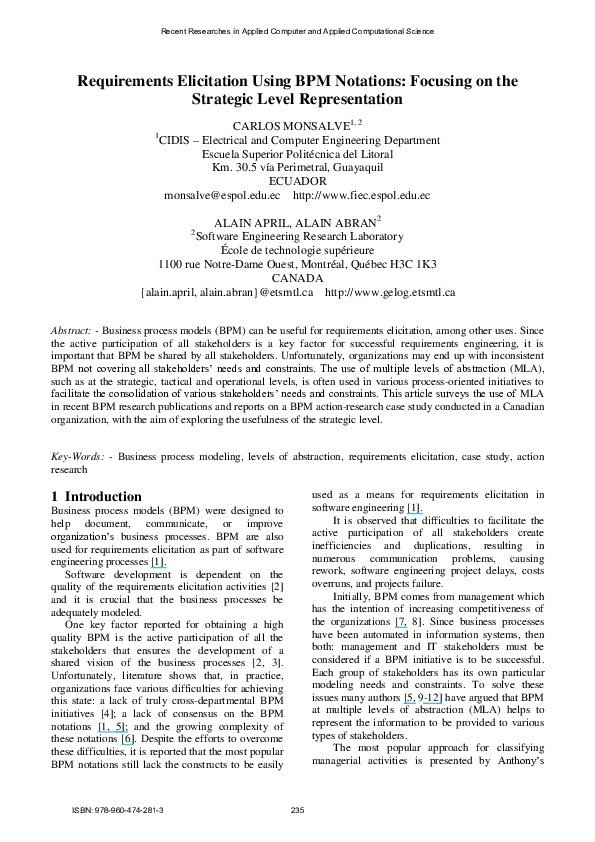 (PDF) Requirements elicitation using BPM notations: focusing on the ...