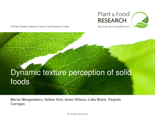 (PDF) Dynamic texture perception of solid foods