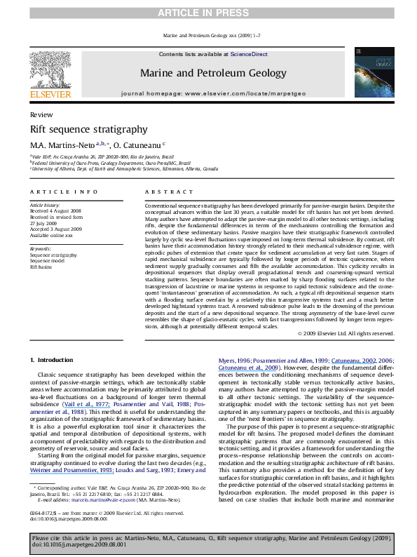 (PDF) Rift sequence stratigraphy