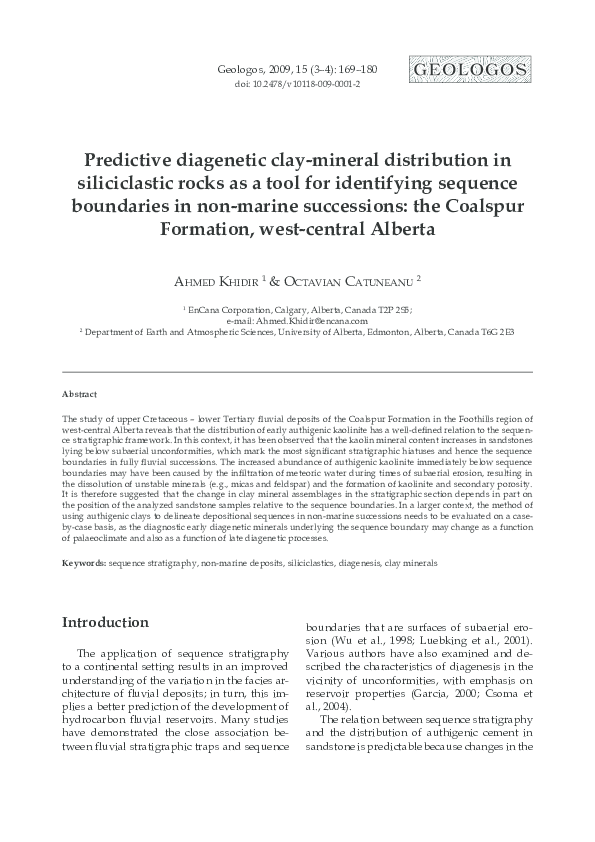 (PDF) Predictive diagenetic clay-mineral distribution in siliciclastic ...