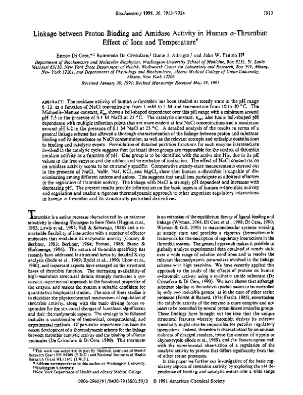 (PDF) Linkage between proton binding and amidase activity in human ...