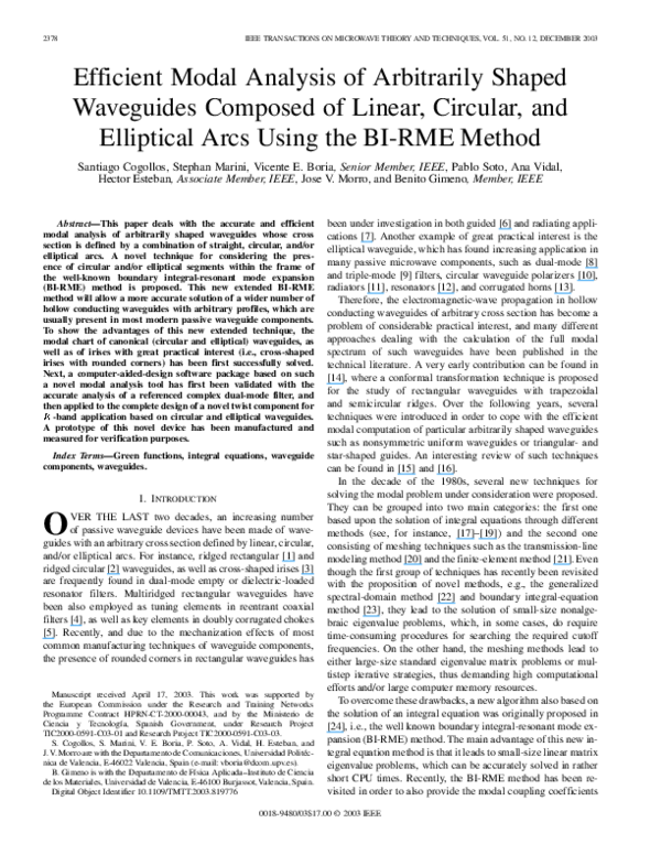 Pdf Efficient Coupling Integrals Computation Of Waveguide Step Discontinuities Using Bi Rme