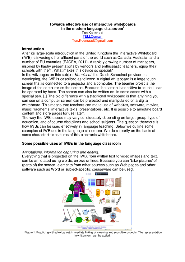 (PDF) Using interactive whiteboards in the modern language classroom