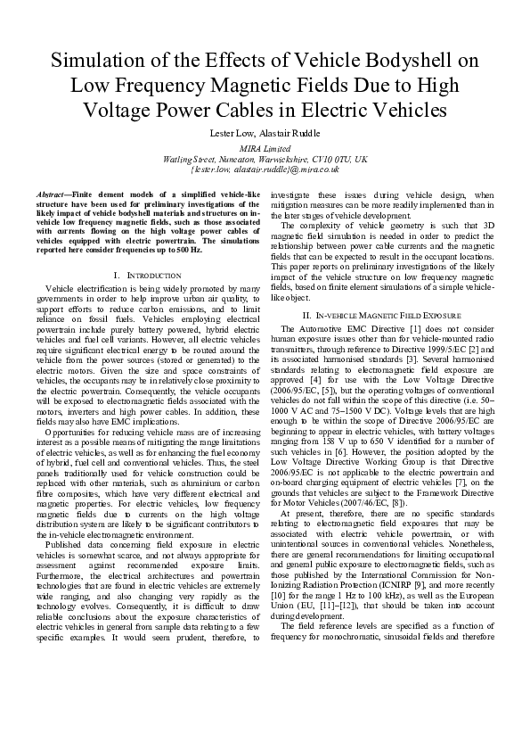 (PDF) Simulation of the Effects of Vehicle Bodyshell on Low Frequency ...