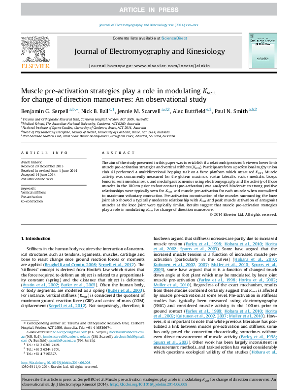 (PDF) Muscle pre-activation strategies play a role in modulating Kvert ...